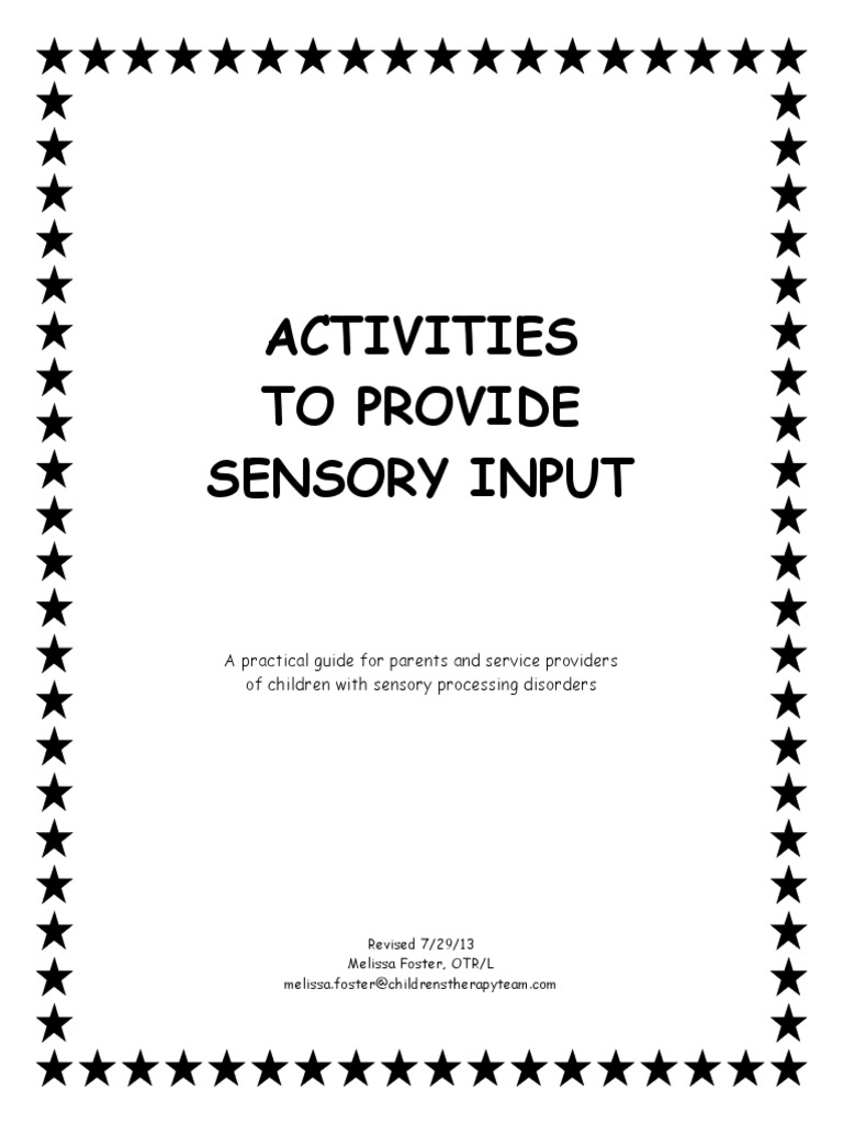 A Sensory Guide: Activities to Address Sensory Processing through ...