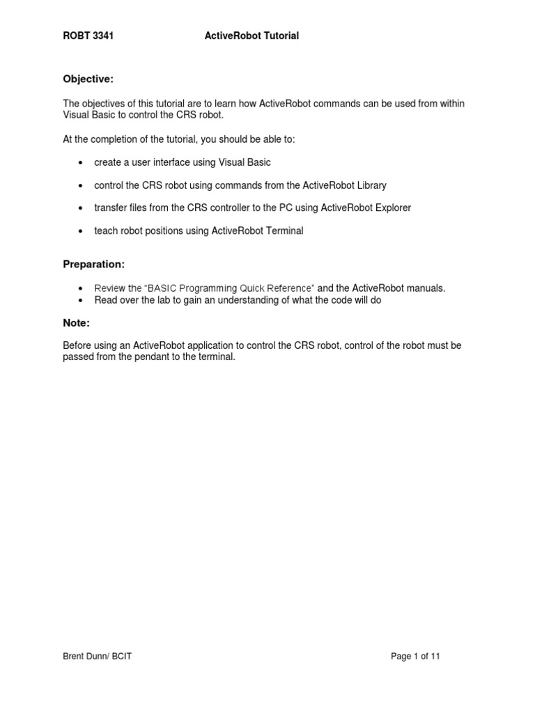 Tutorial Active Robot | PDF | Subroutine | Computer File