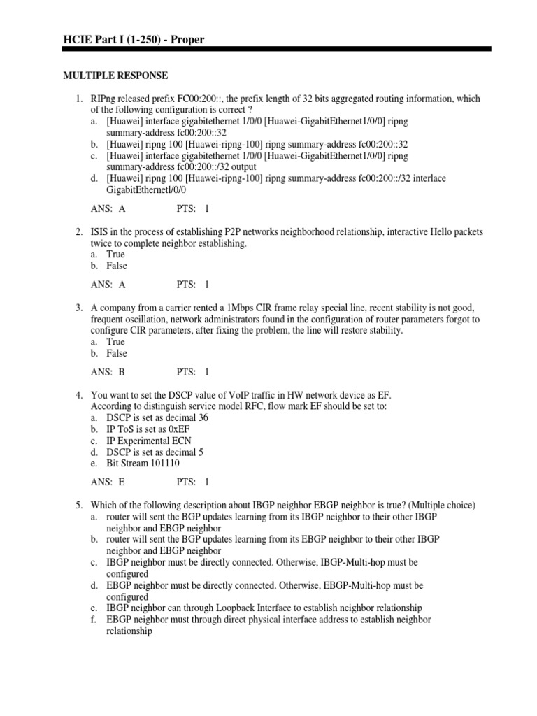 HCIE Dump Use PDF | PDF | Router (Computing) | Network Switch