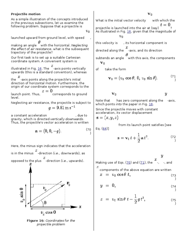 Projectile Motion | PDF | Trajectory | Projectiles