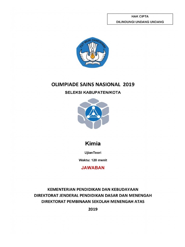 Kimia Kunci Jawaban OSK SMA 2019 | PDF