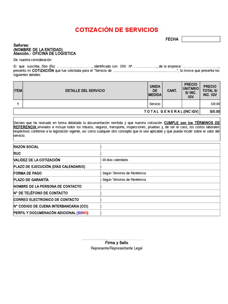 Formato de Cotización - Servicios | PDF | Business