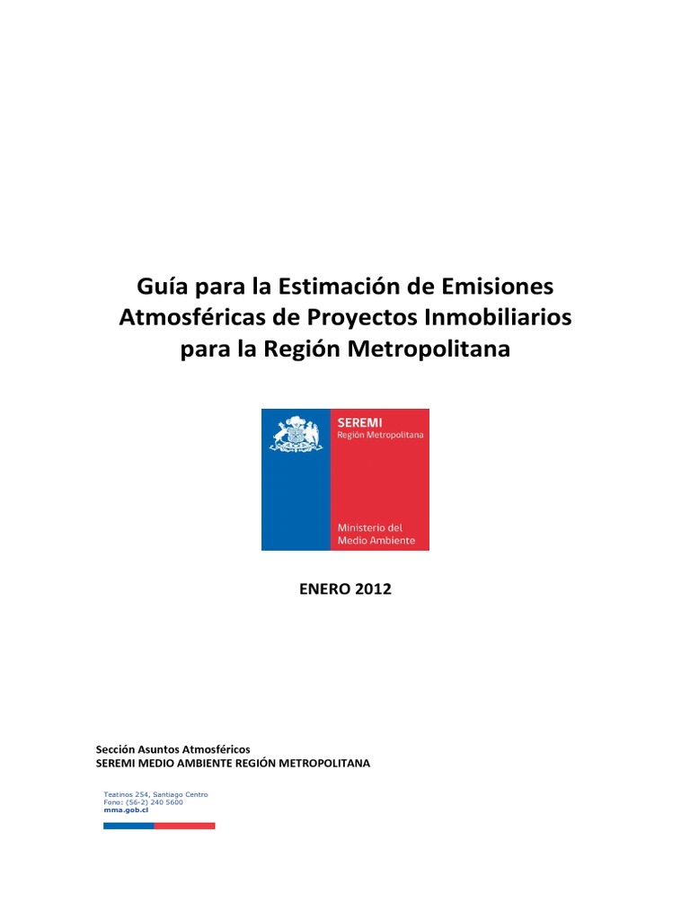 Gu A para La Estimaci N de Emisiones Atmosf Ricas de Proyectos Inmobiliarios para La Regi N ...