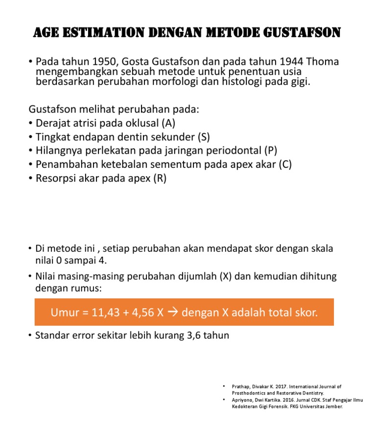 Age Estimation Dengan Metode Gustafson | PDF