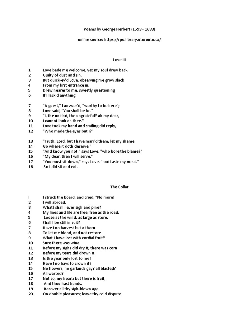 Herbert George Poems | PDF