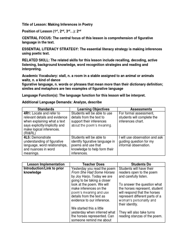 edTPA Task 1 Lesson Plan | PDF | Cognitive Science | Cognition