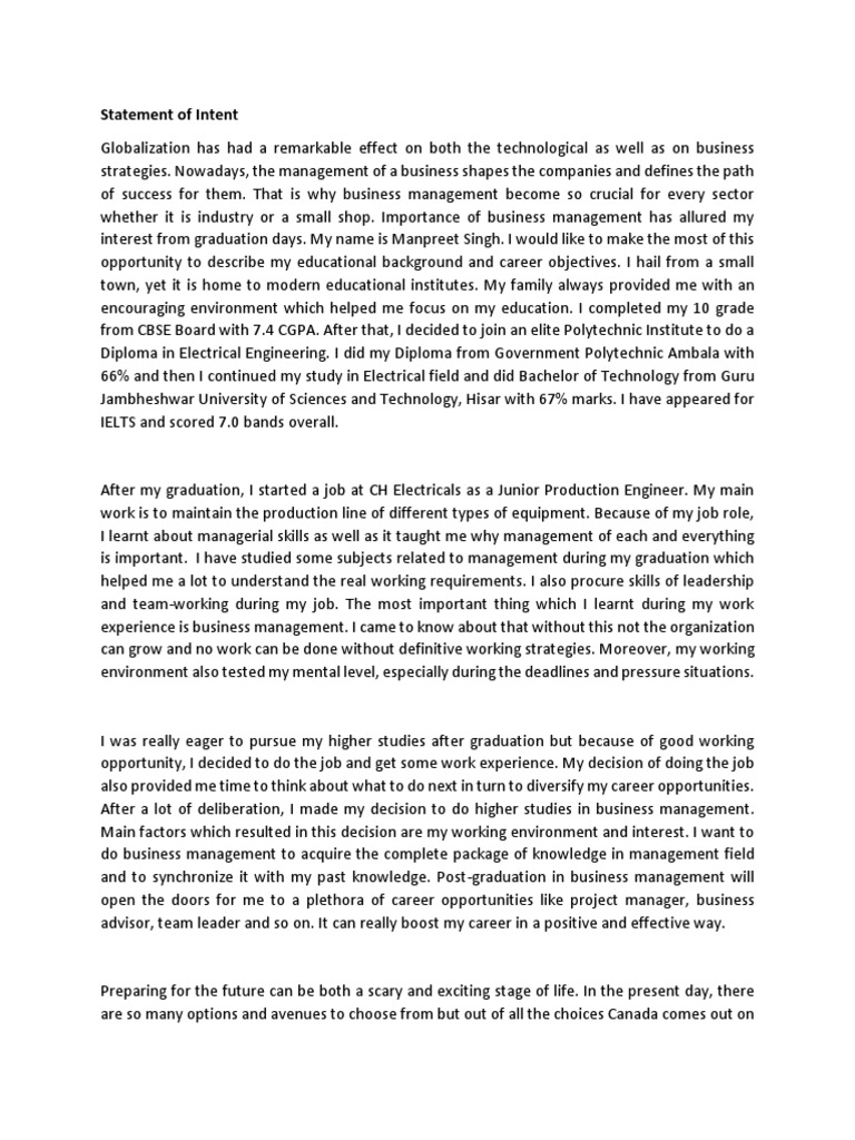 SOP Sample | PDF | Behavior Modification | Learning