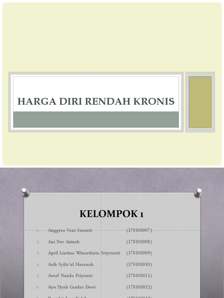 Harga Diri Rendah Kronis: Penyebab dan Intervensi | PDF