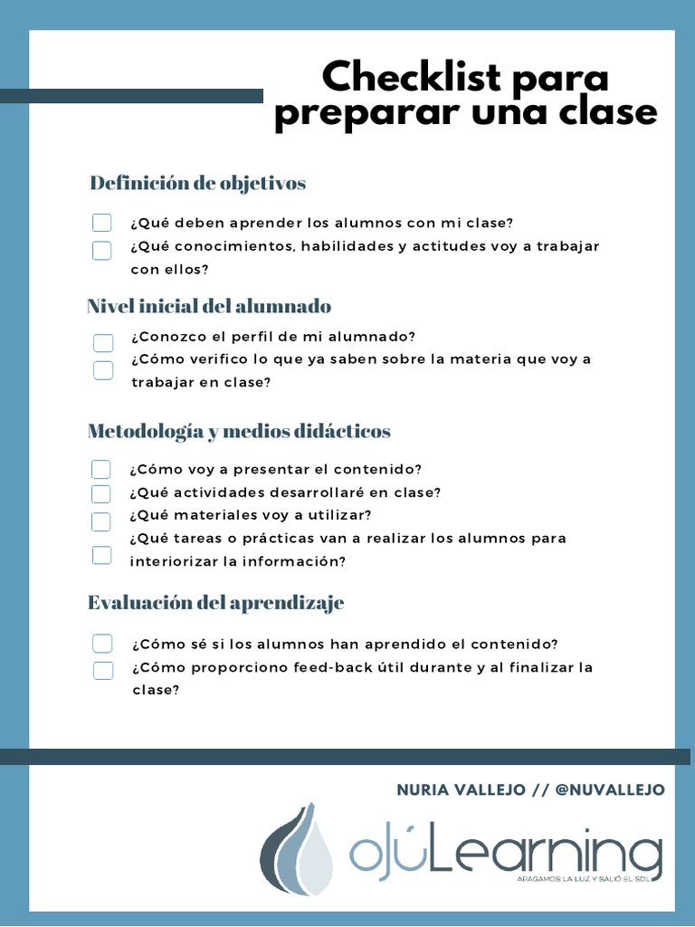 Checklist Preparar Clase | PDF
