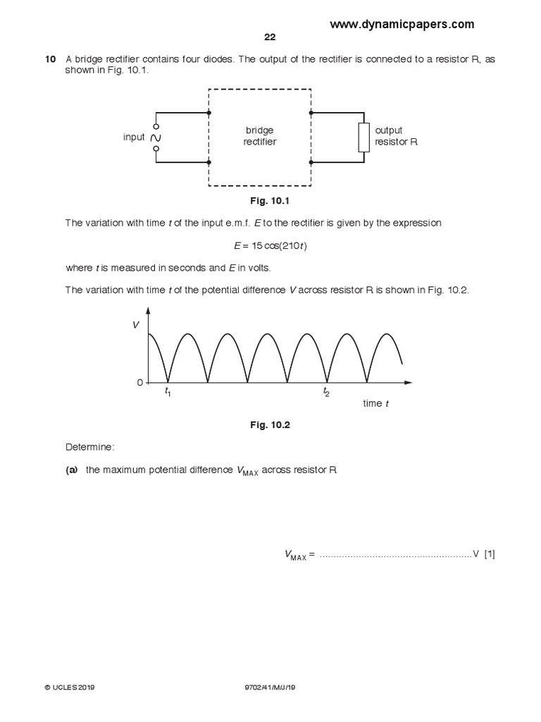 Cambridge International AS - A Level Physics 9702 - 41 June 19 | PDF