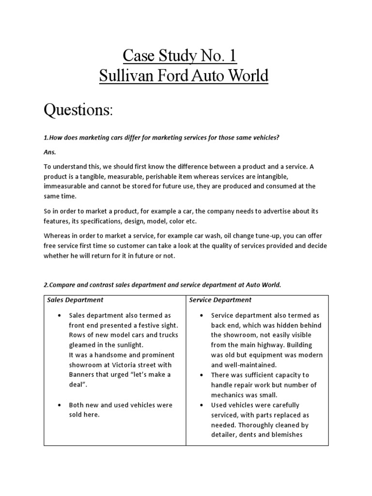 Auto World Case Study | PDF | Car | Health Care