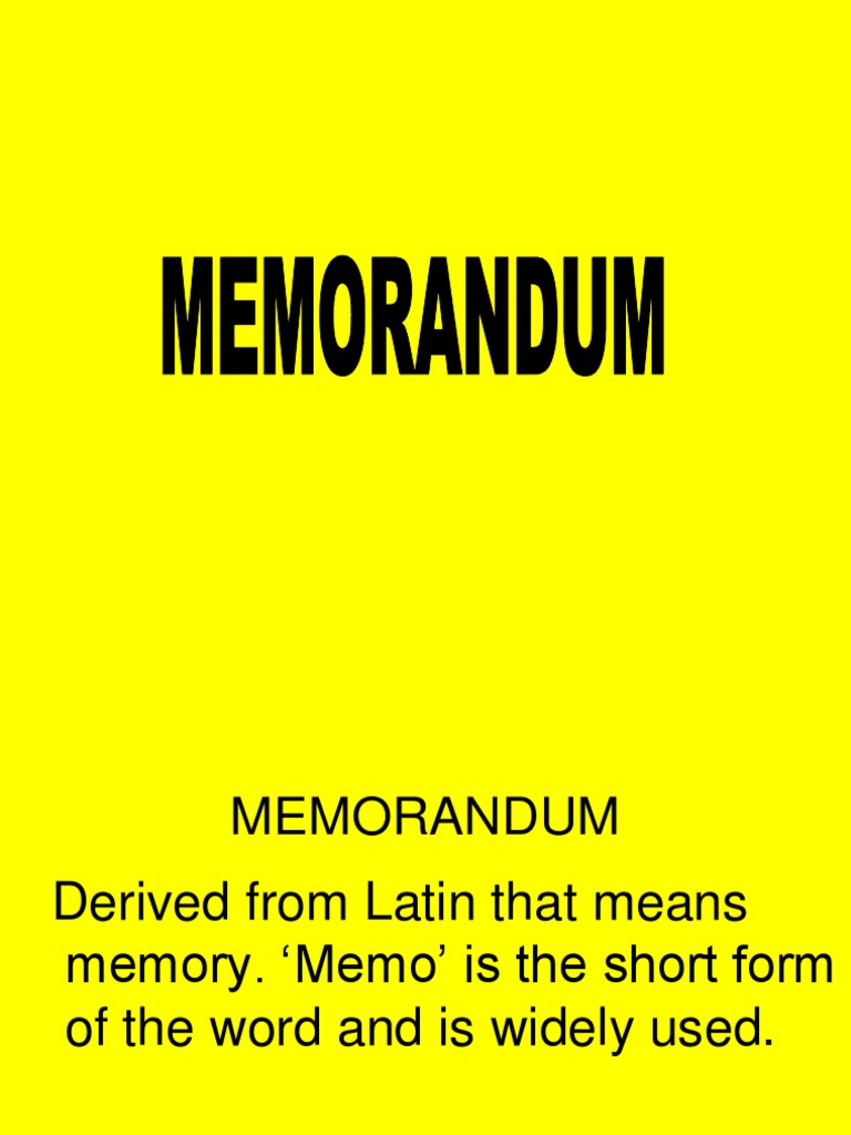 MEMORANDUM | PDF | Memorandum