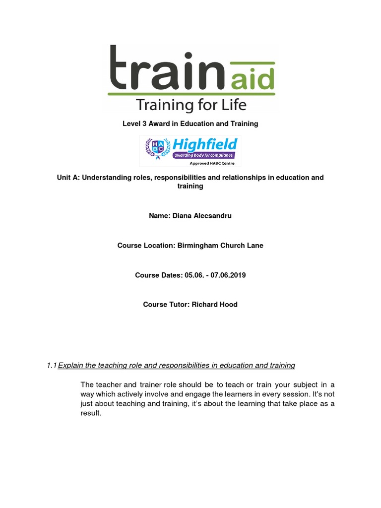 L3AET UnitA Template | PDF | Social Equality | Occupational Safety And ...