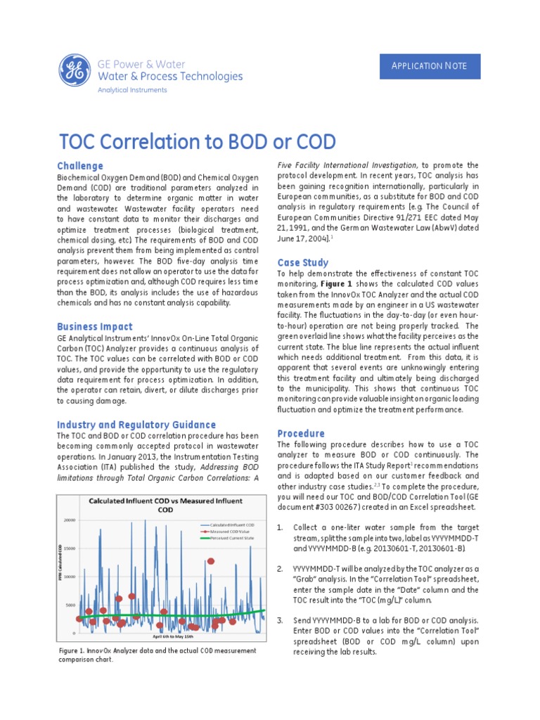 Relación Entre El DBO, DQO Y TOC | PDF | Total Organic Carbon | Student ...
