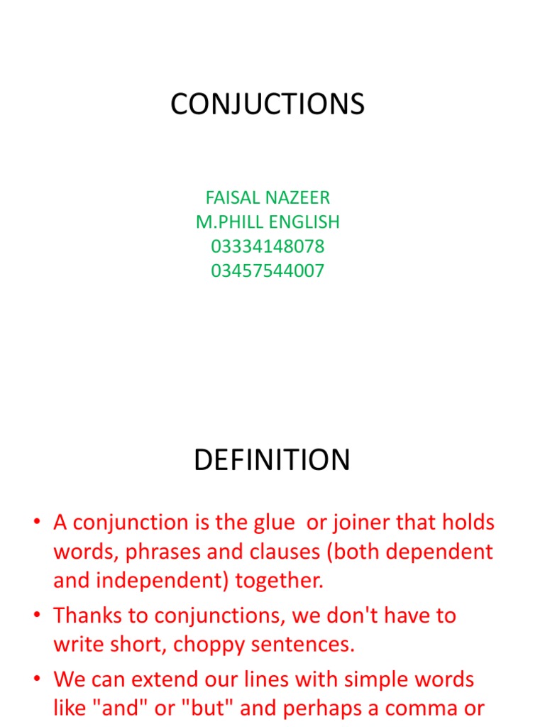 CONJUCTIONS | PDF