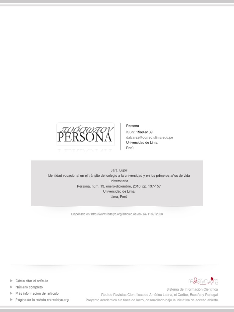 Identidad Vocacional en El Tránsito Del | PDF | Toma de decisiones ...