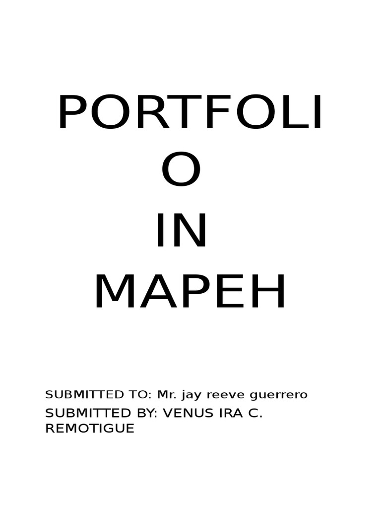 Portfolio Mapeh | PDF
