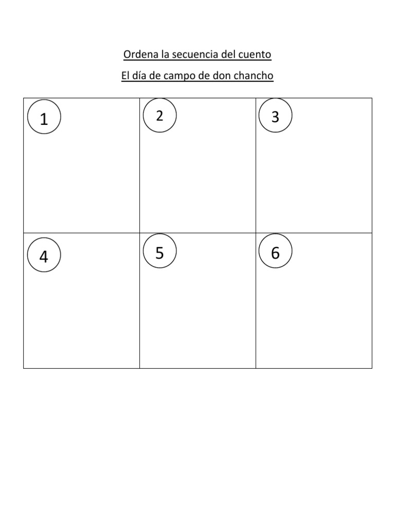 Ordena La Secuencia Del Cuento | PDF