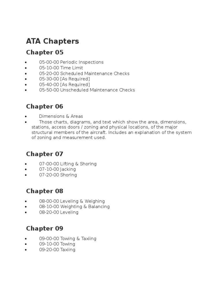 ATA Chapters | PDF | Turbine | Vehicle Parts