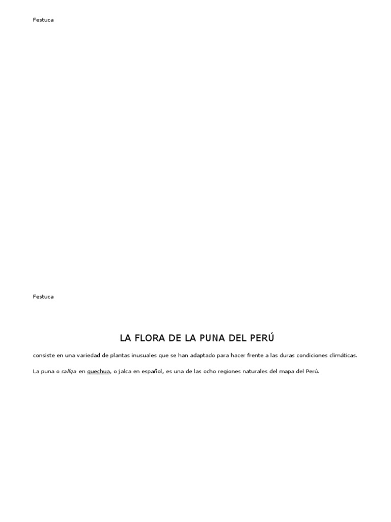 La Flora de La Puna Del Perú | PDF | Plantas | Organismos