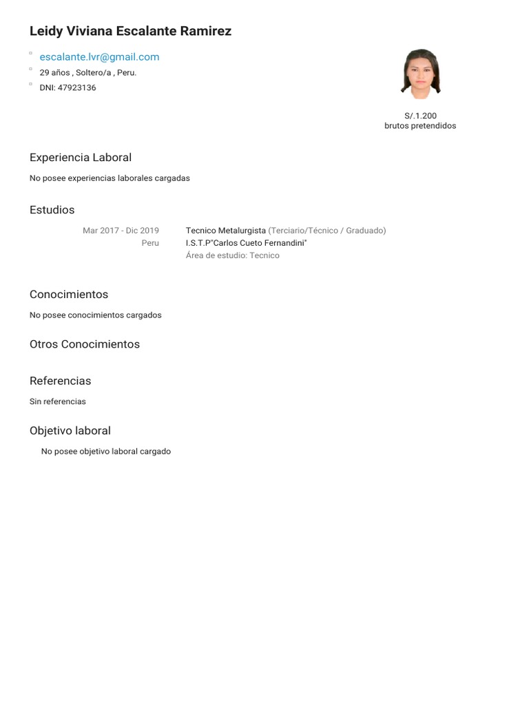 CV Leidy Viviana Escalante Ramirez | PDF