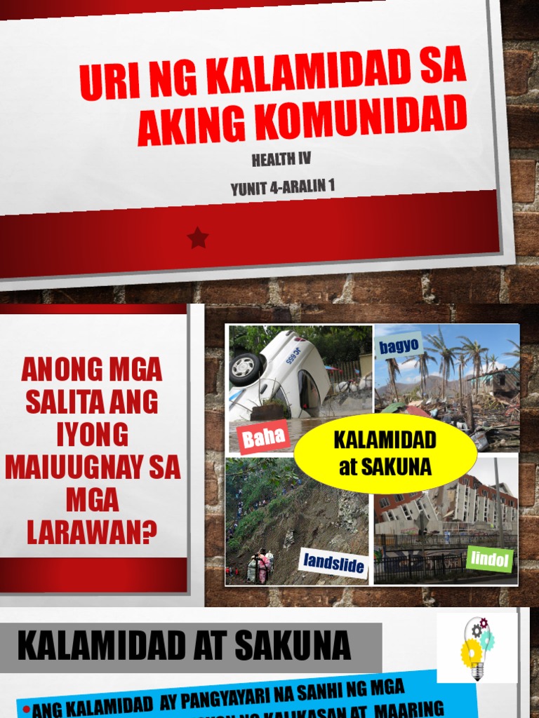Uri NG Kalamidad Sa Aking Komunidad | PDF