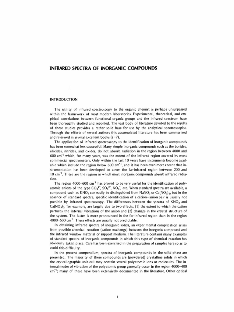 Inorganic FTIR | PDF | Ion | Infrared Spectroscopy