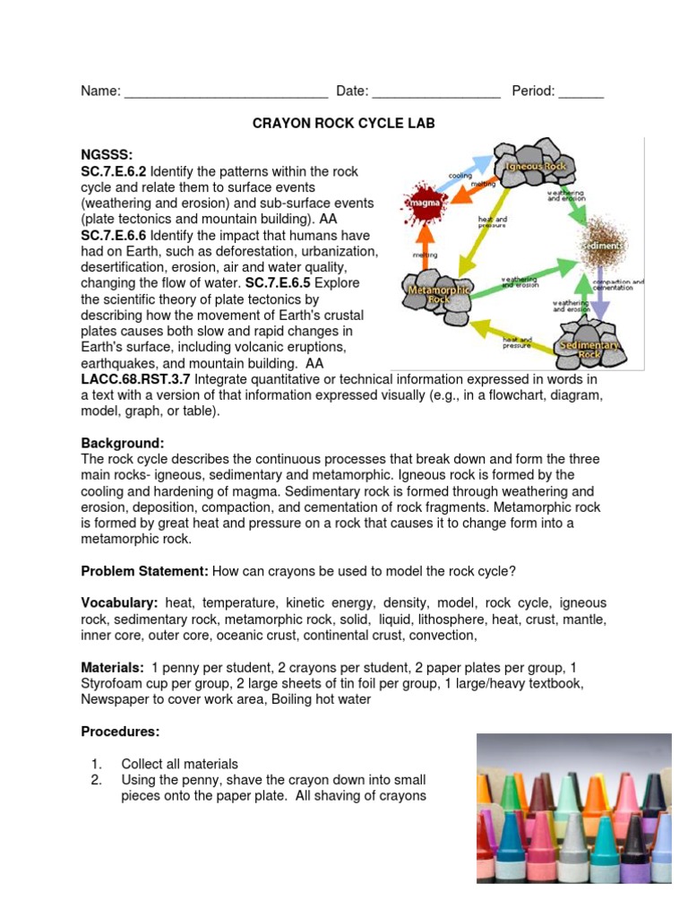 7th Crayon Rock Cycle Lab | PDF | Igneous Rock | Rock (Geology)