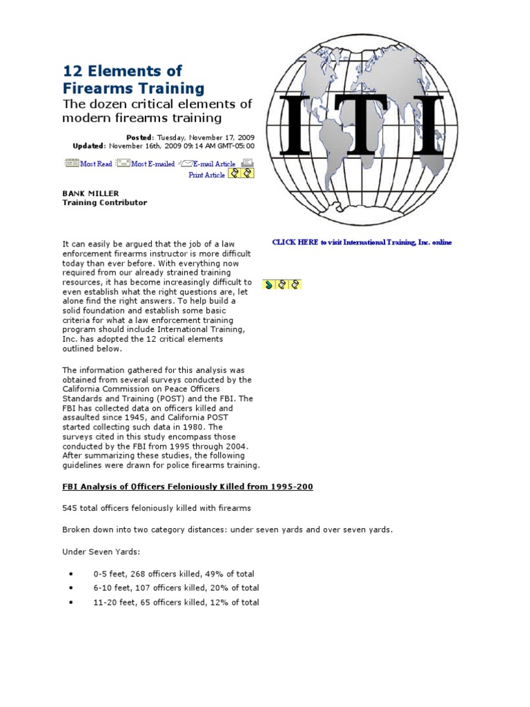 12 Key Elements of Firearms Training | PDF | Federal Bureau Of ...