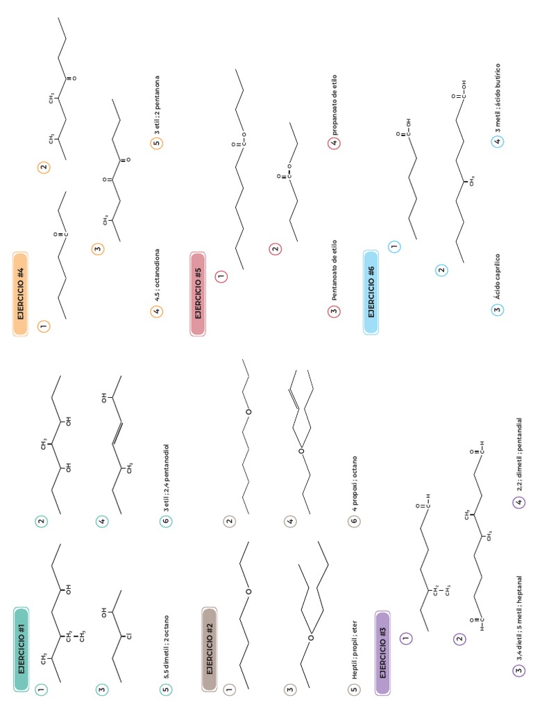 Ejercicios Quimica Organica | PDF | Ester | Amida