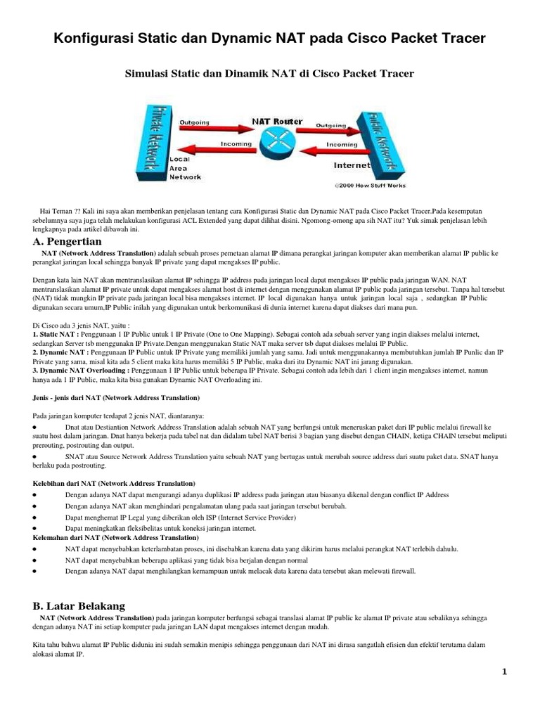 Konfigurasi Static Dan Dynamic Nat Pada Cisco Packet Tracer Pdf