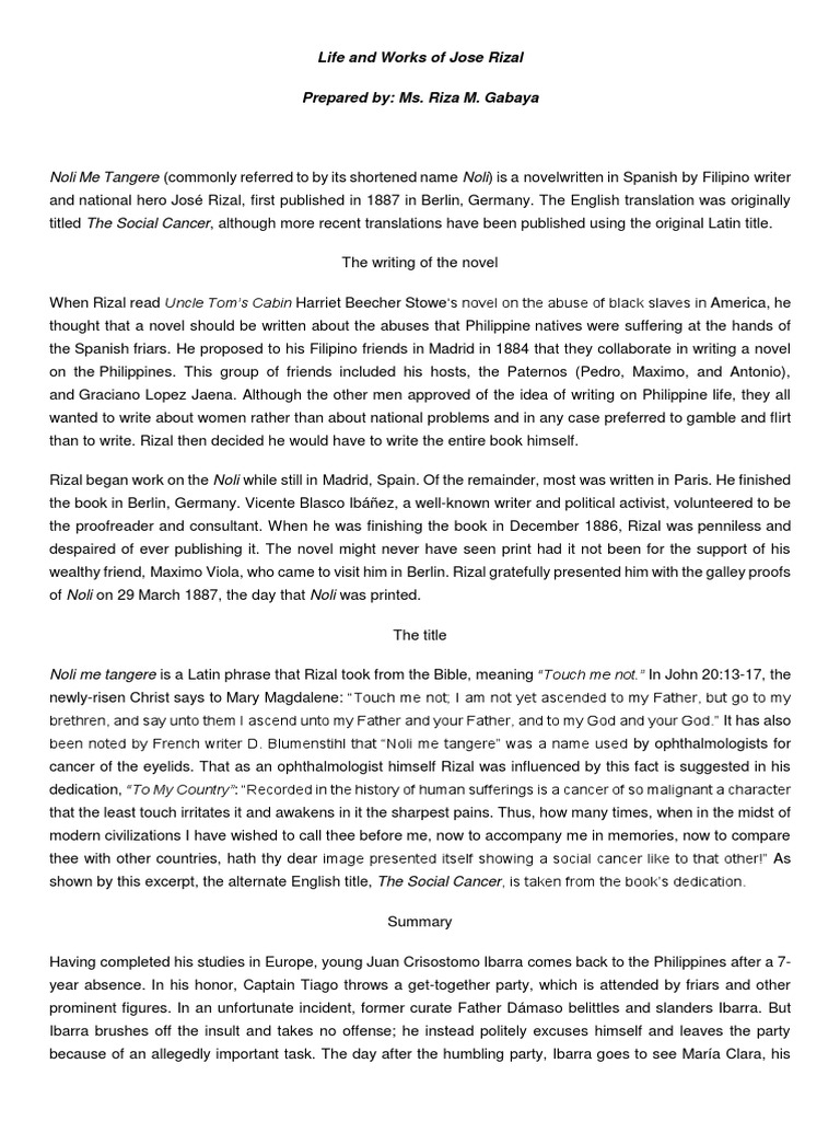 Noli and El Fili | PDF