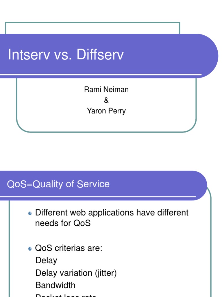 4 Intserv Vs Diffserv Pdf Quality Of Service Computer Networking
