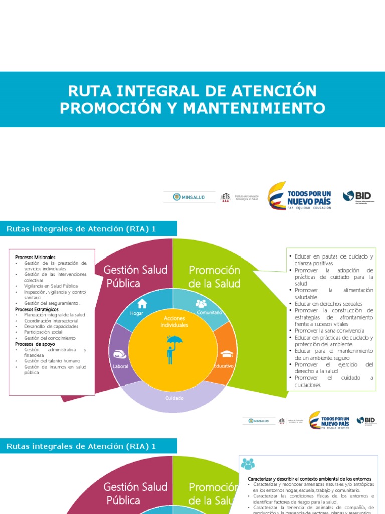 Rutas Integrales de Atención (RIA) - Esquema | PDF | Salud Ambiental ...