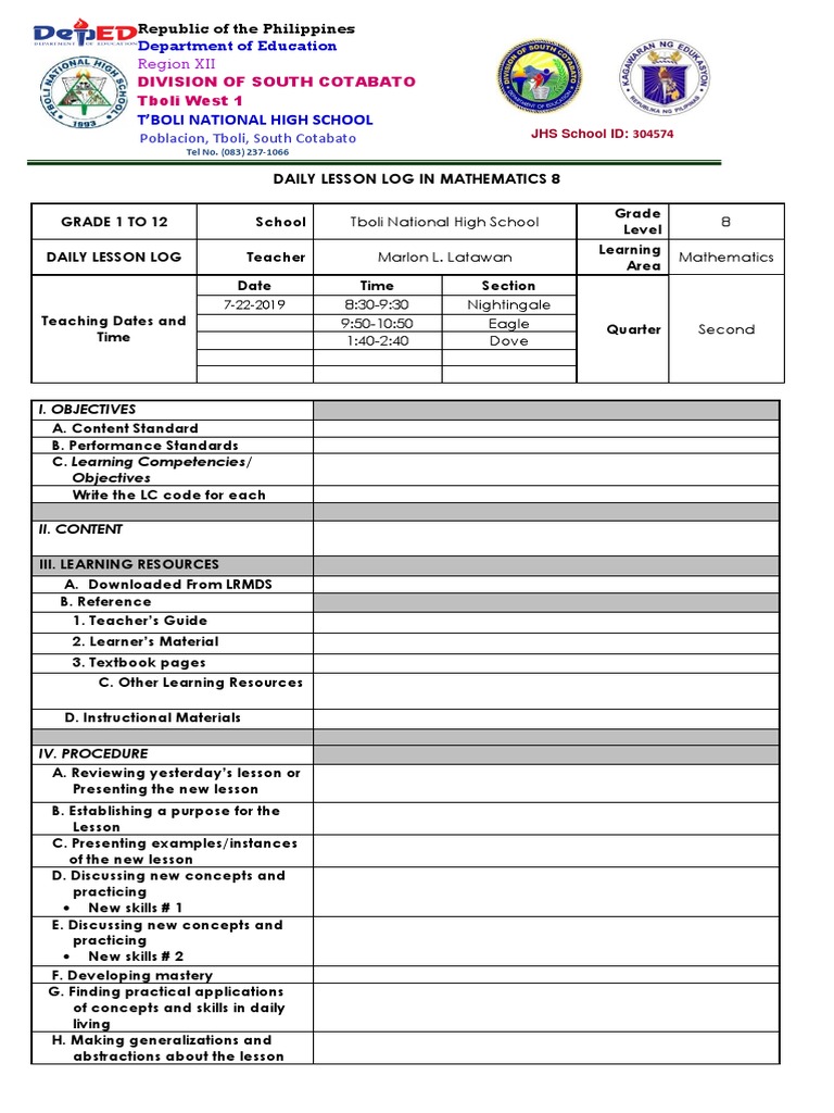 DLL Template New Final | Download Free PDF | Teachers | Learning