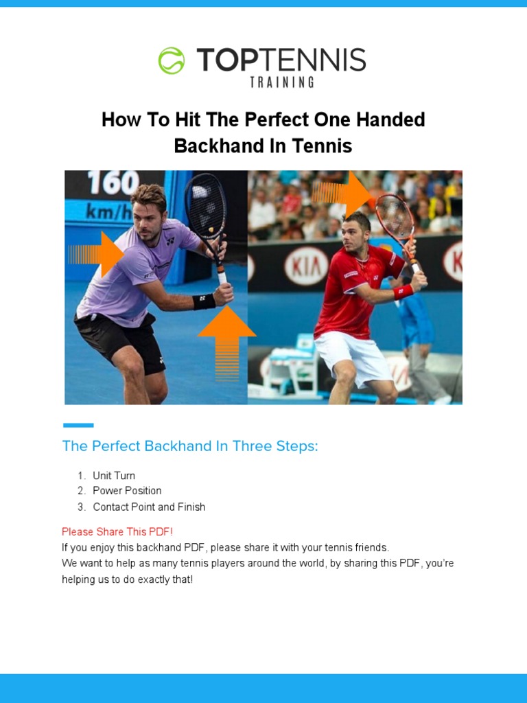 One Handed Backhand PDF | PDF | Individual Sports | Sports