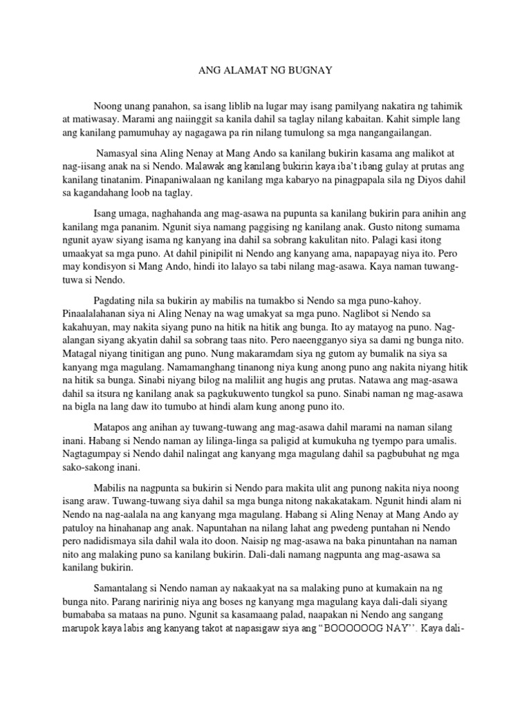 Ang Alamat NG Bugnay | PDF