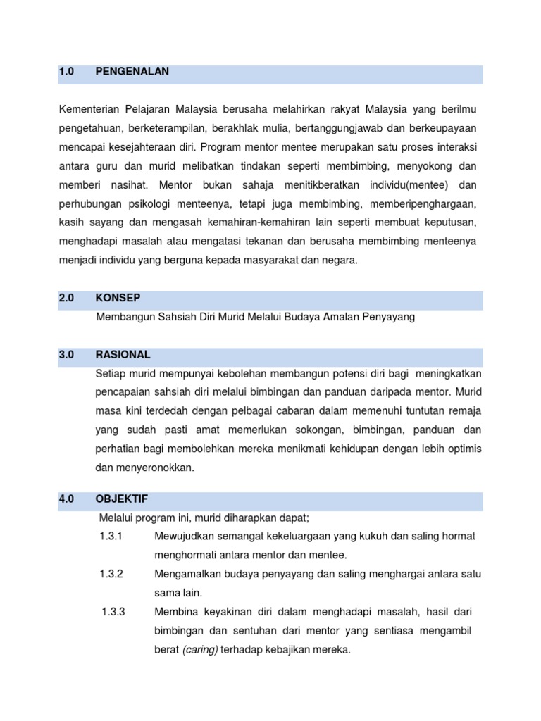 Kertas Kerja Mentor Mentee | PDF