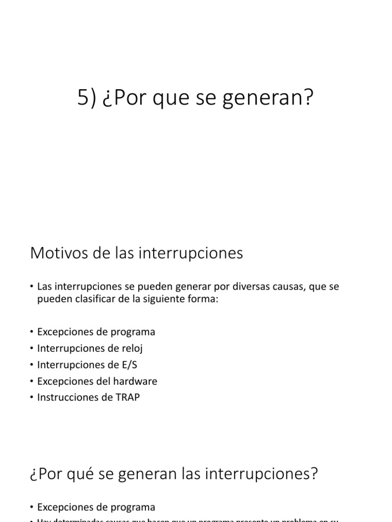 Motivos de Las Interrupciones | PDF | Sistema operativo | Programa de computadora