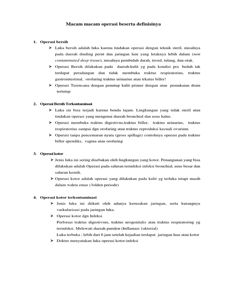 Macam Macam Operasi Beserta Definisinya | PDF