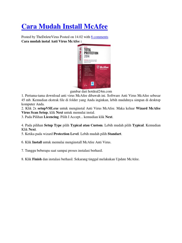 Cara Mudah Install McAfee | PDF