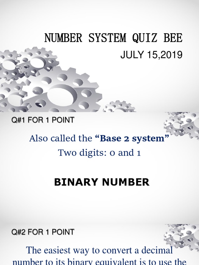 Number Systems Quiz Bee 2019 | PDF | Home & Garden