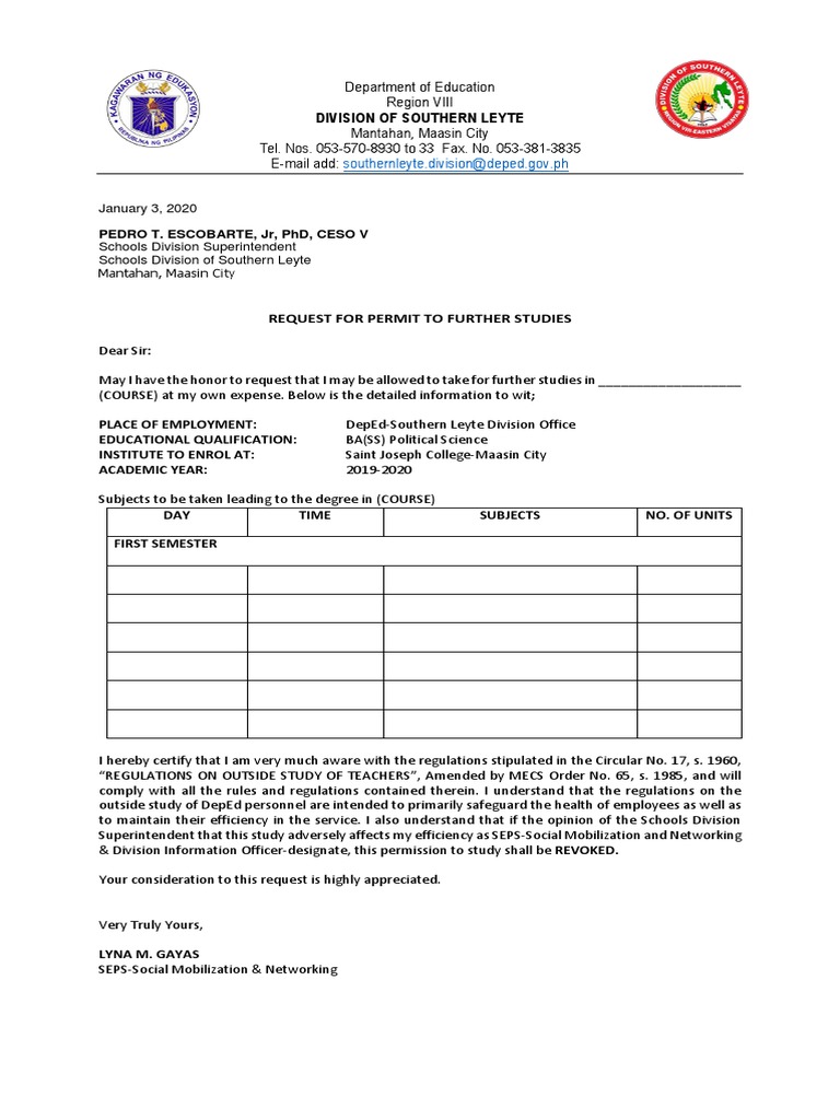 Permit To Study and Work | PDF | Academic Degree | Academic Term