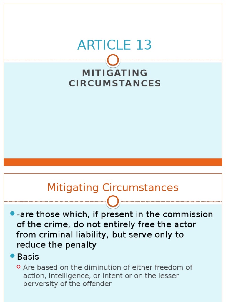 Definition of Mitigating Circumstances | PDF | Mitigating Factor ...