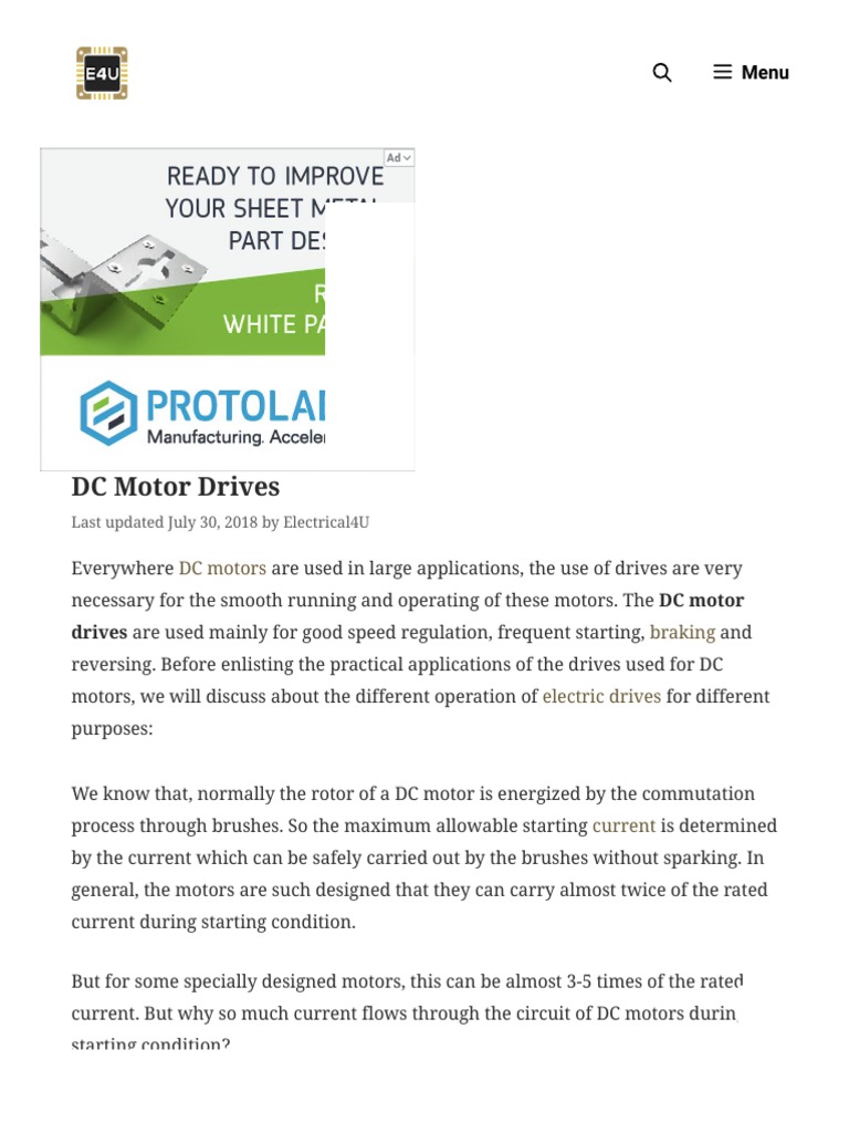 DC Motor Drives - Electrical4U | PDF | Electric Motor | Direct Current