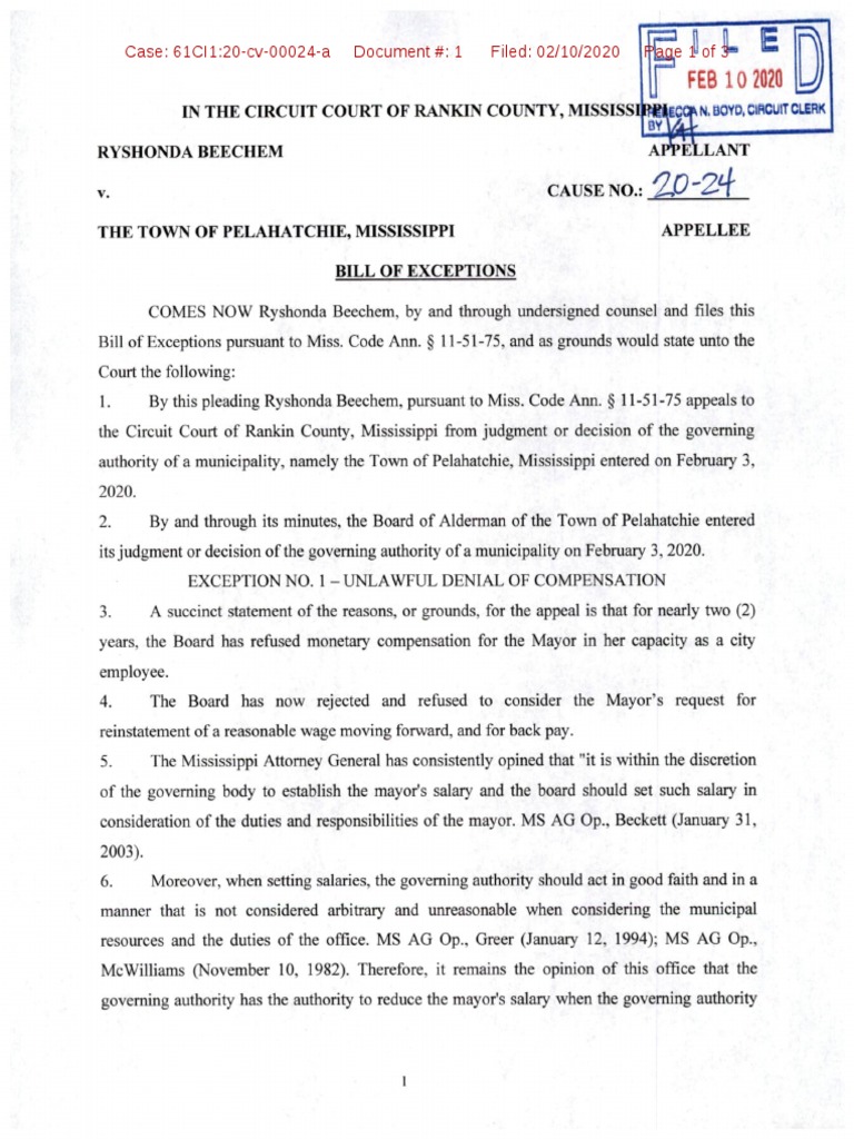 Bill of Exceptions | PDF