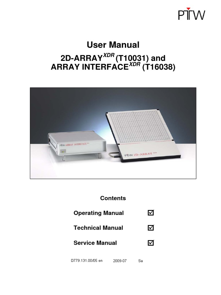 PTW 2D-ARRAYXDR User Manual | PDF | Absorbed Dose | Radiation Therapy