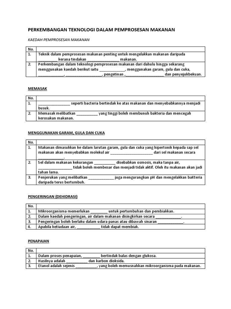 Perkembangan Teknologi Dalam Pemprosesan Makanan | PDF