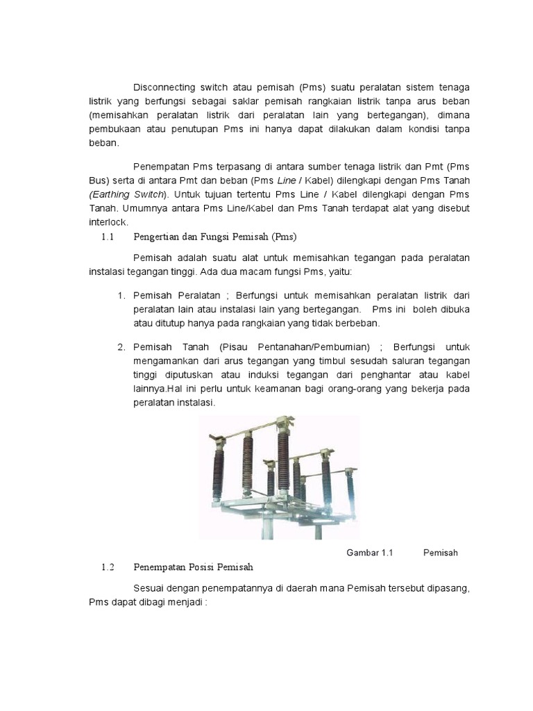 Fungsi dan Jenis Pemisah Listrik (PMS) | PDF | Sains & Matematika