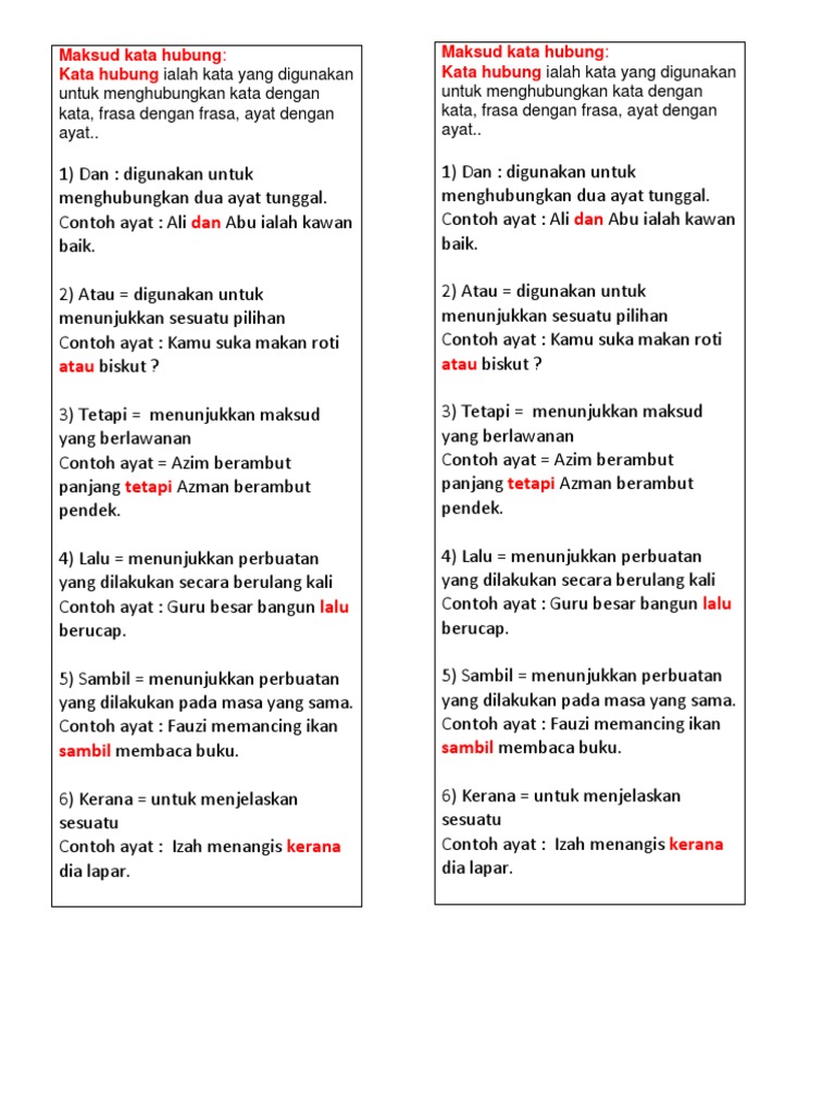 Maksud Kata Hubung | PDF